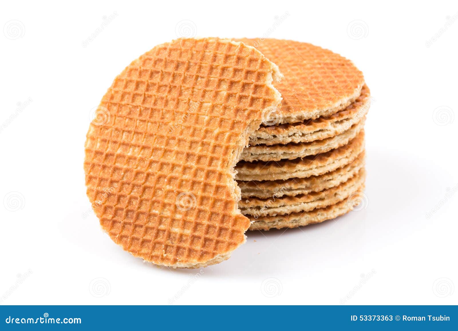 Dutch waffle stock image. Image of crumb, stroopwafel - 53373363