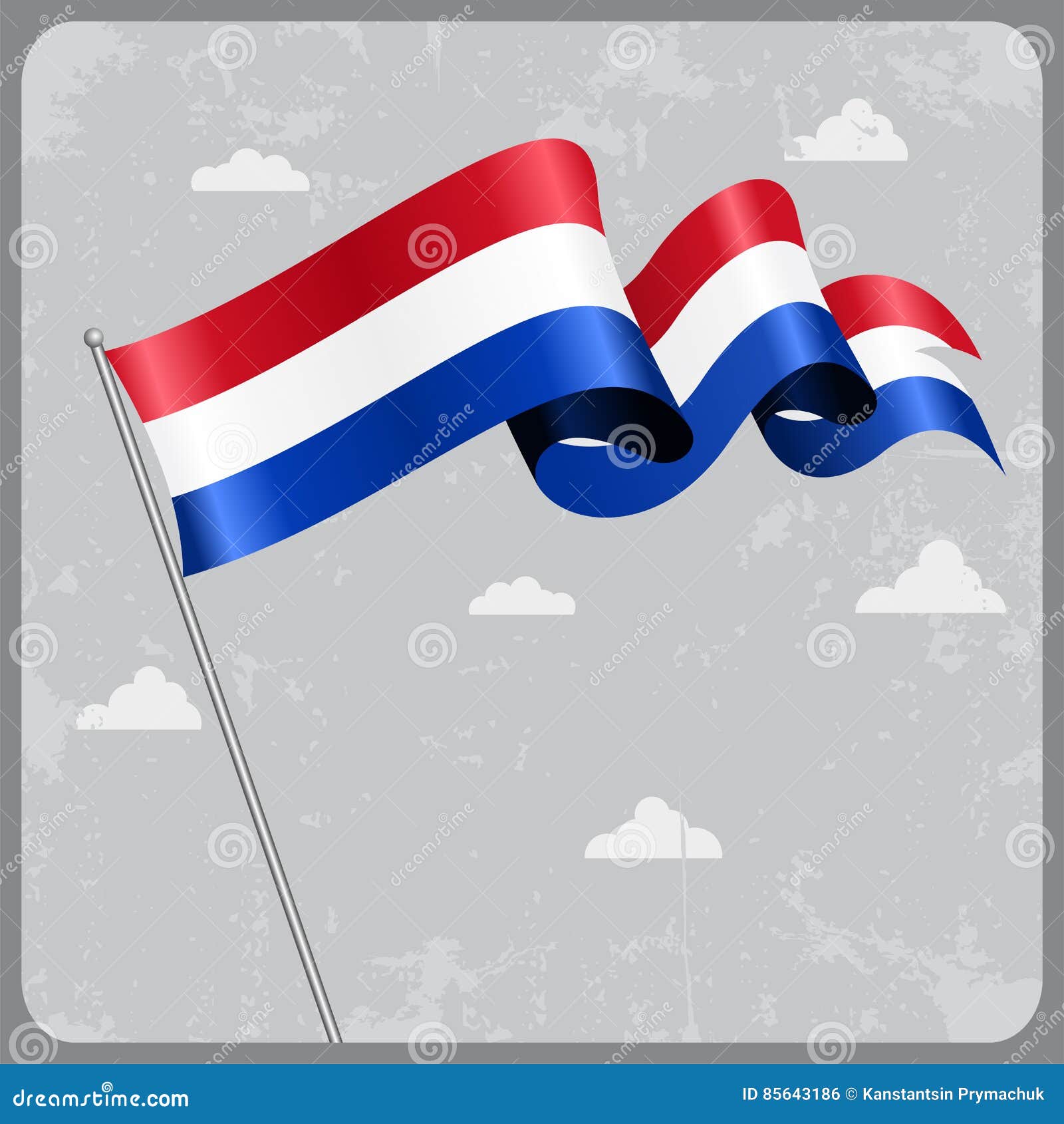 Dutch Wavy Flag. Vector Illustration. Stock Vector - Illustration of ...