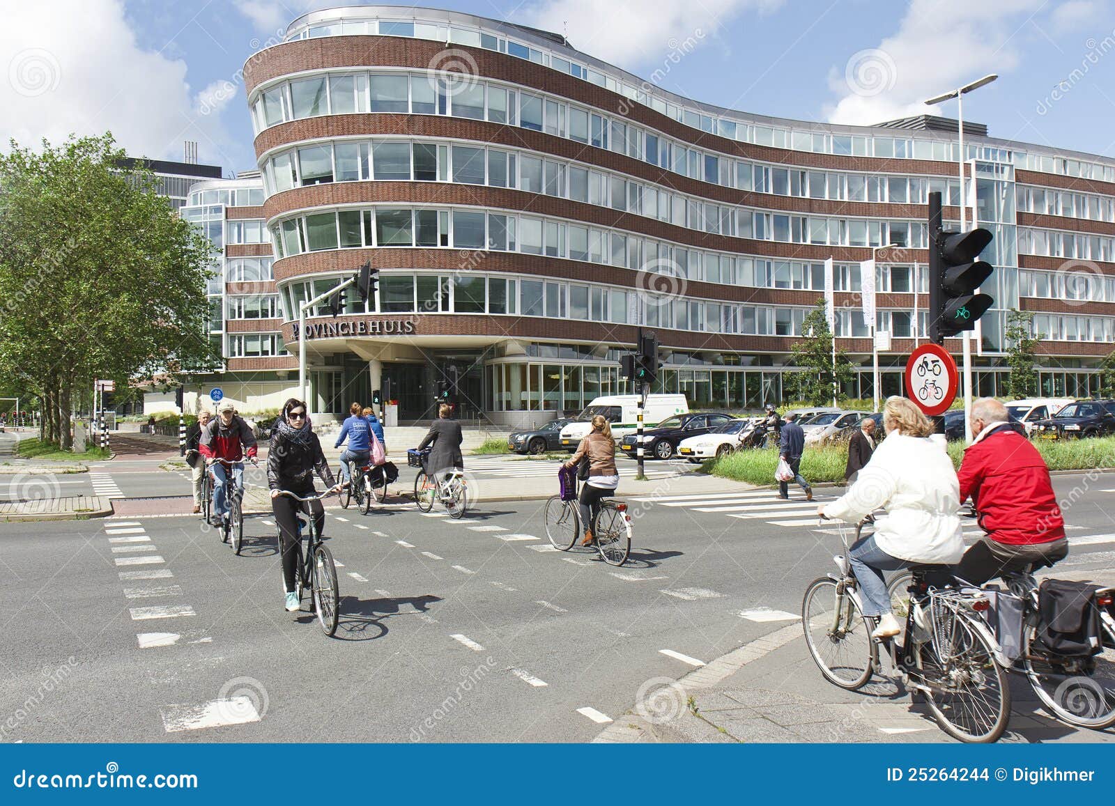 Dutch Way of Life: Cycling editorial stock image. Image of clouds ...