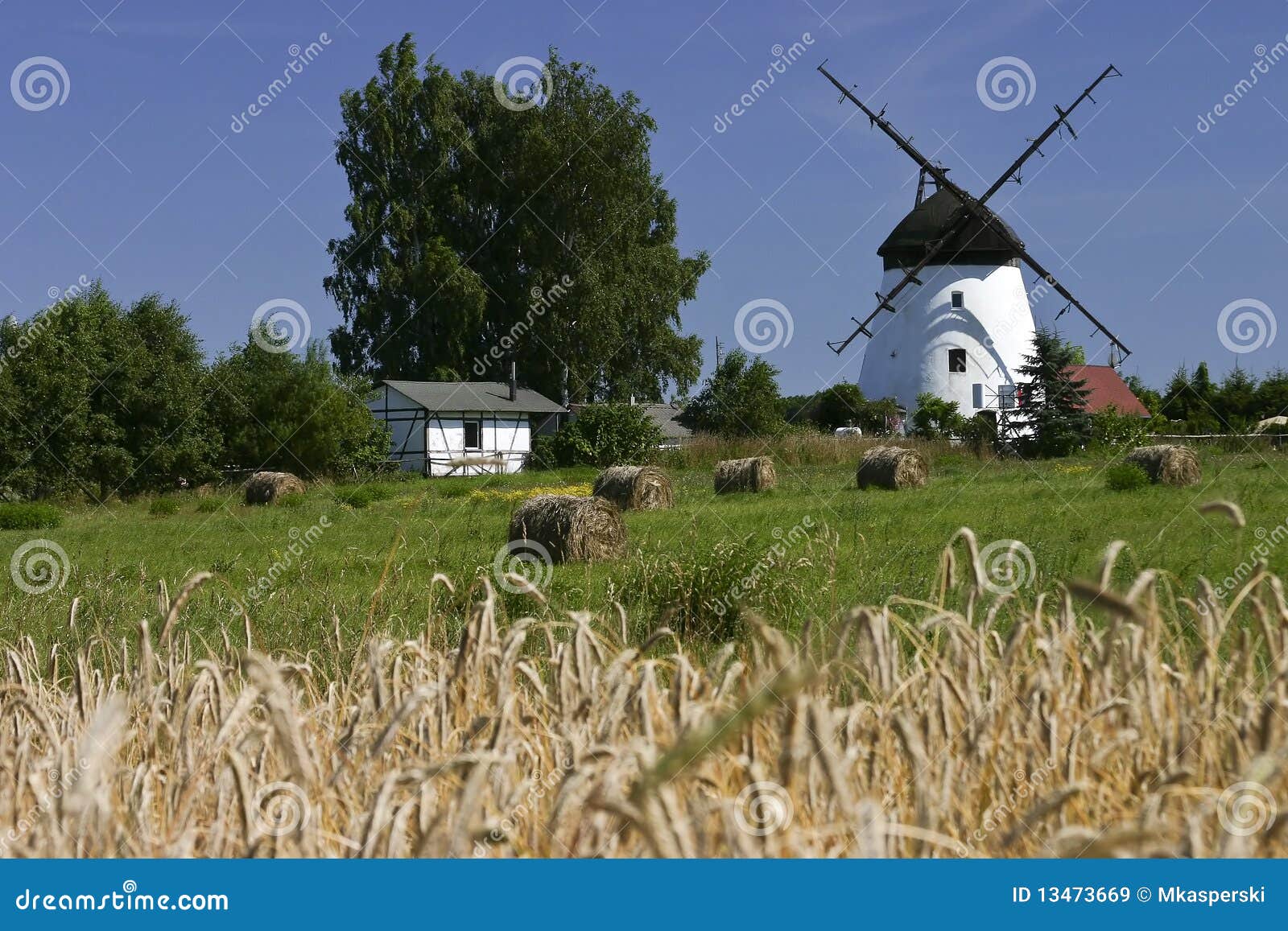 Dutch Wind Mill in Polish Countryside Stock Image - Image of ecology ...