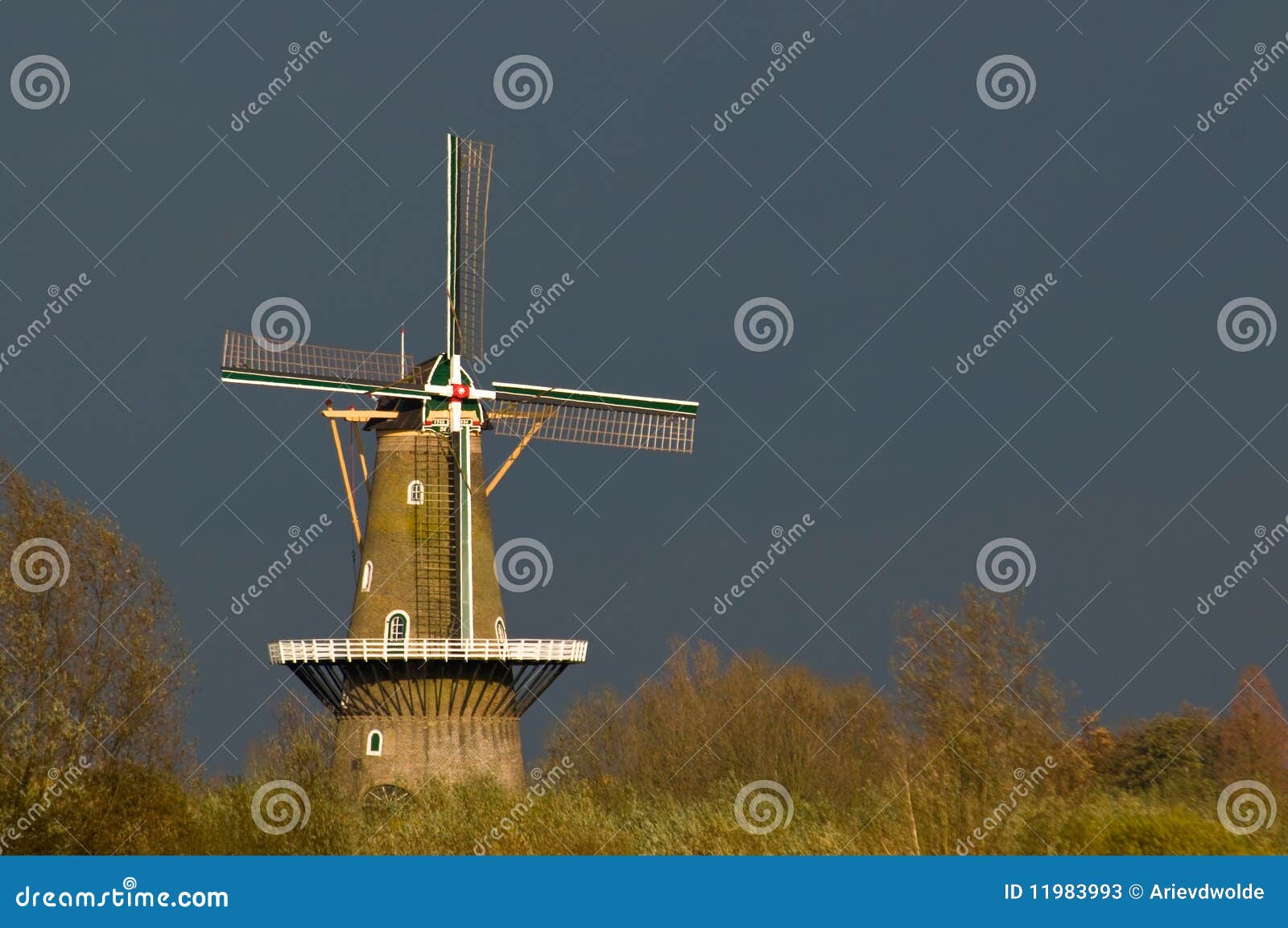 A dutch windmill stock image. Image of peaceful, romance - 11983993