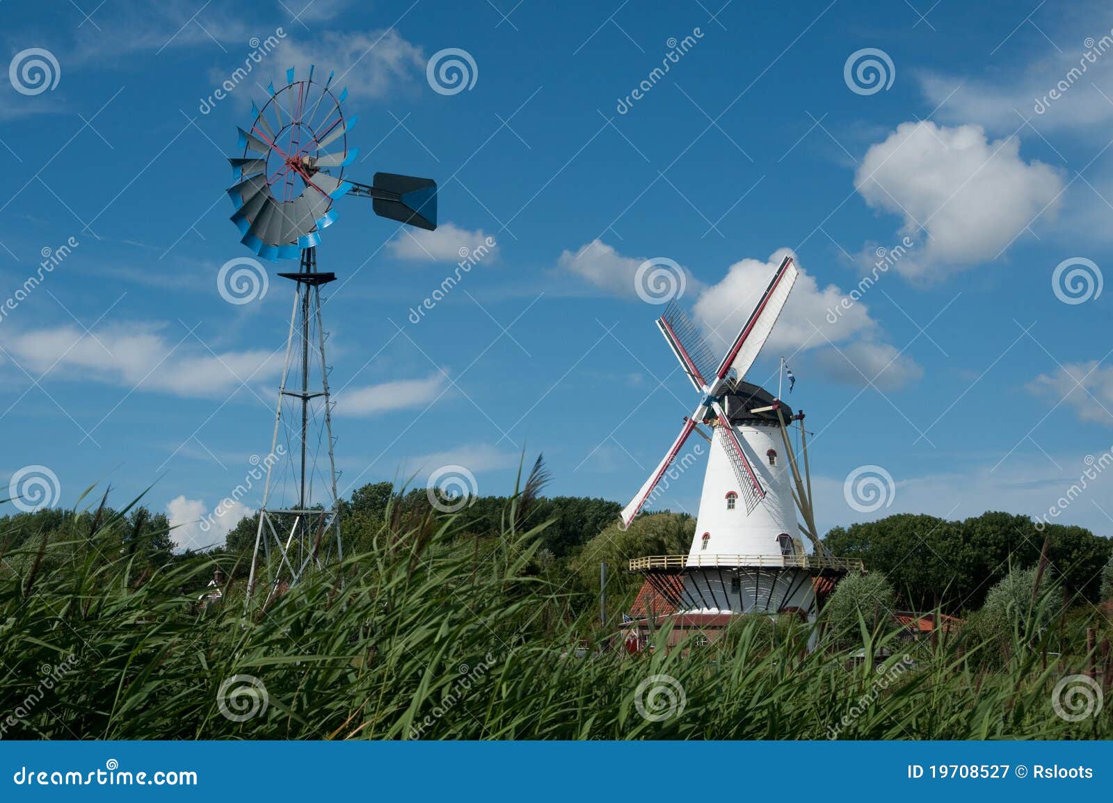 Dutch windmill stock image. Image of netherlands, historical - 19708527
