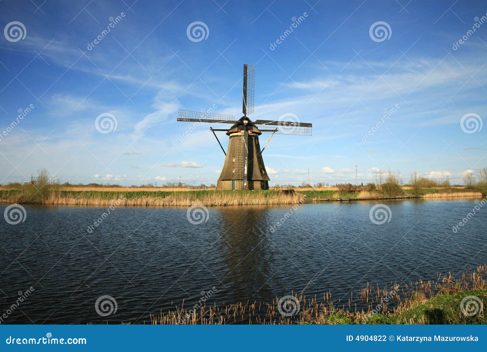 Dutch windmill stock photo. Image of dutch, bank, drawbridge - 4904822