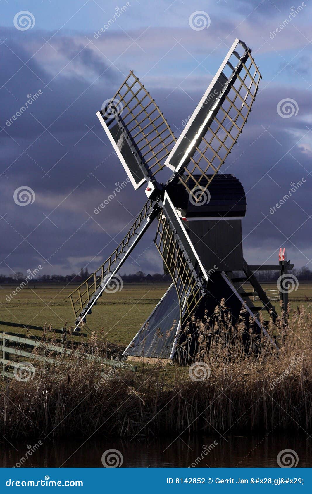 Dutch windmill stock photo. Image of heritage, clouds - 8142852