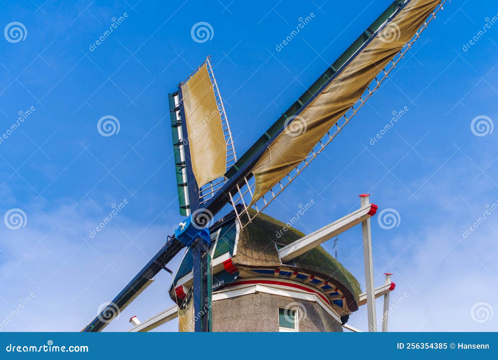 Blades of a dutch windmill stock image. Image of agriculture - 256354385