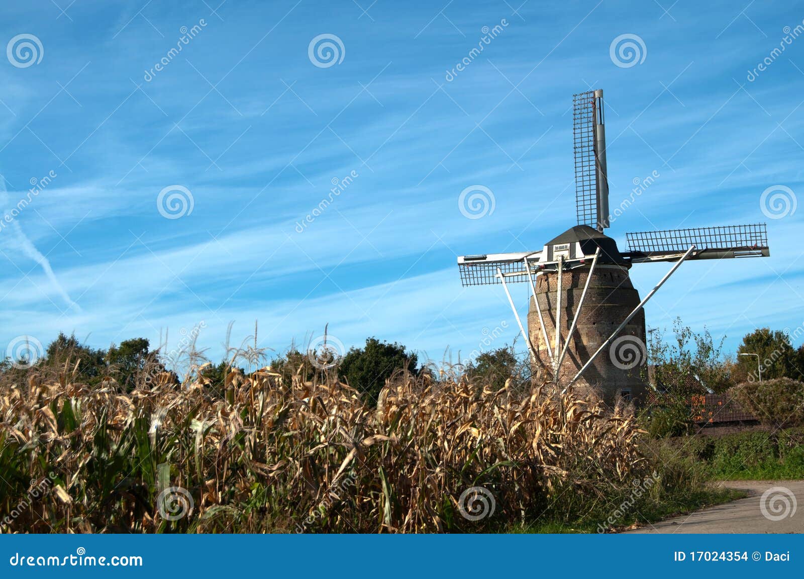 Dutch Windmill in Autumn Colors Stock Photo - Image of park, landscape ...