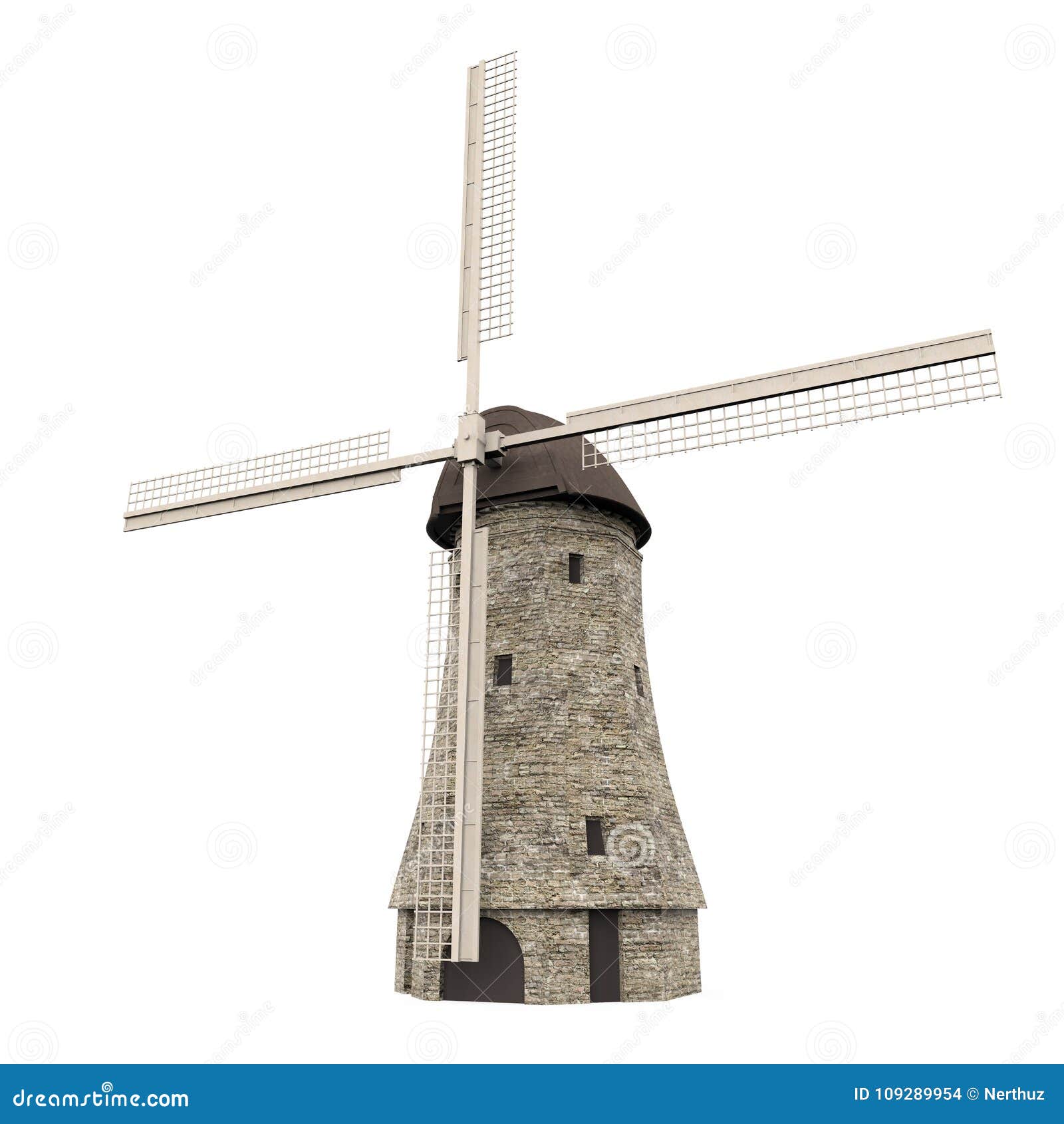 Dutch Windmill Isolated stock photo. Image of heritage - 109289954