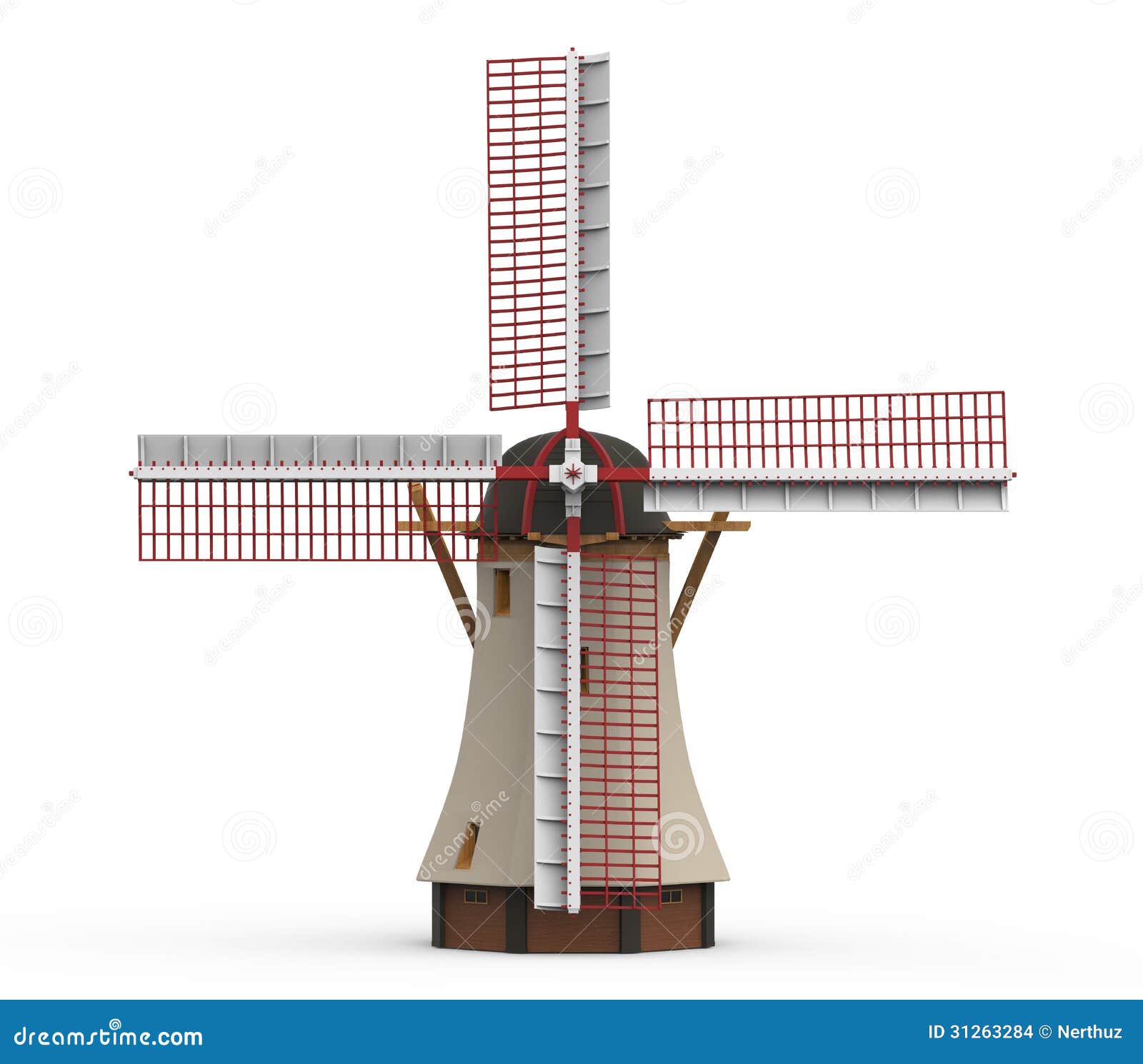 Dutch Windmill Isolated stock photo. Image of countryside - 31263284