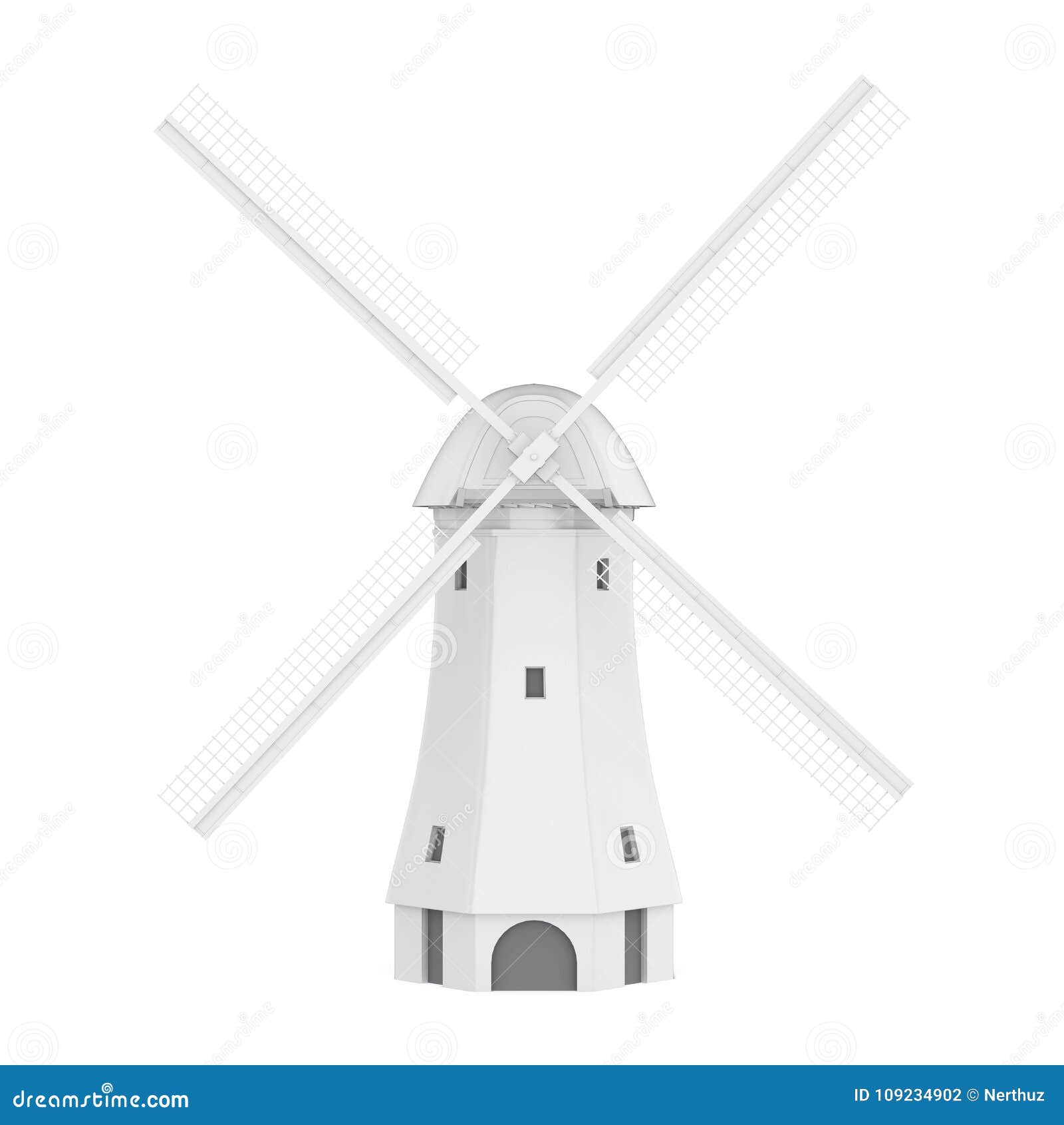 Windmill Isolated On White Background. Design Elements For Logo, Label ...