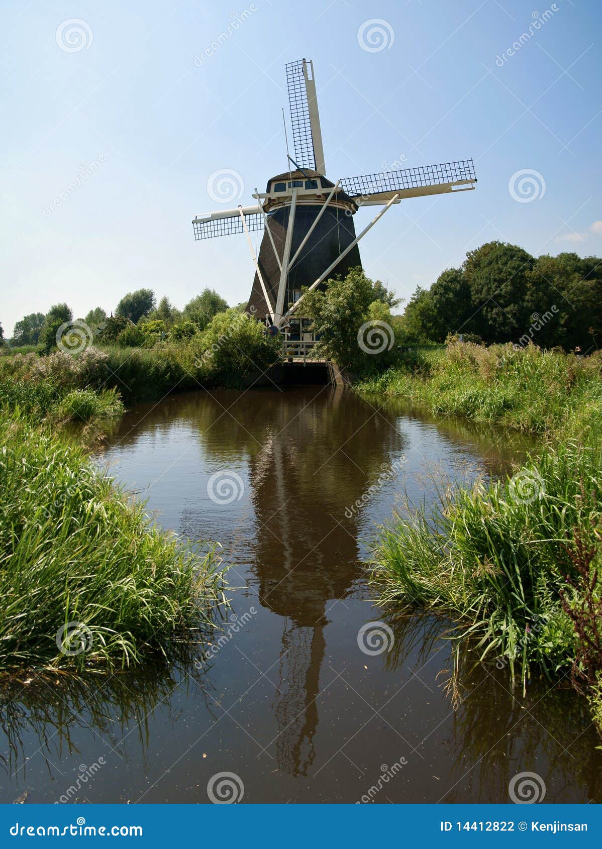 Dutch windmill on a polder stock photo. Image of culture - 14412822