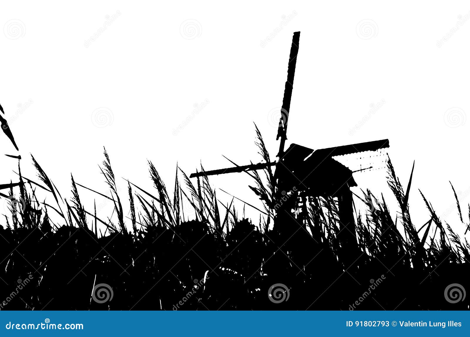 Dutch Windmill Shape Silhouette Stock Image - Image of netherlands ...