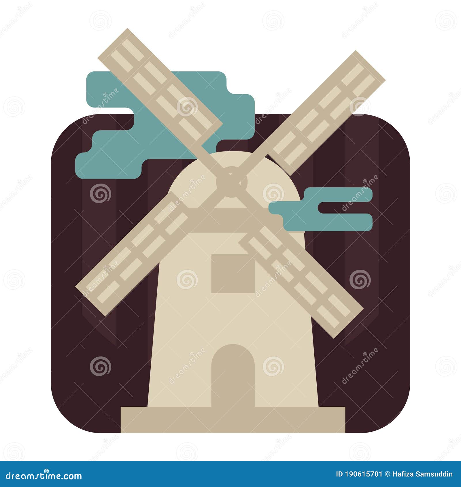 Dutch Windmill. Vector Illustration Decorative Design Stock Vector ...