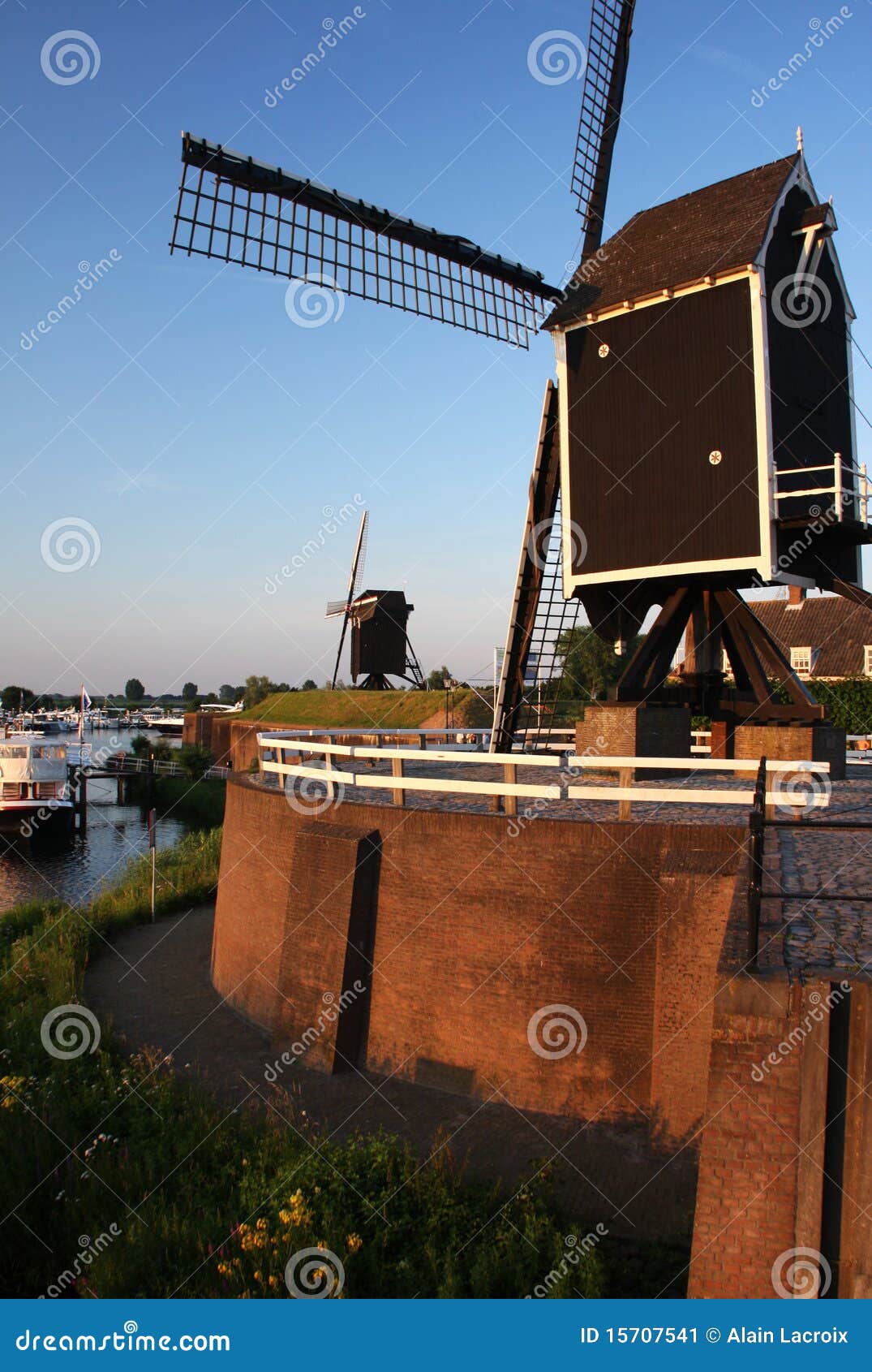 Dutch windmills stock image. Image of environment, holland - 15707541