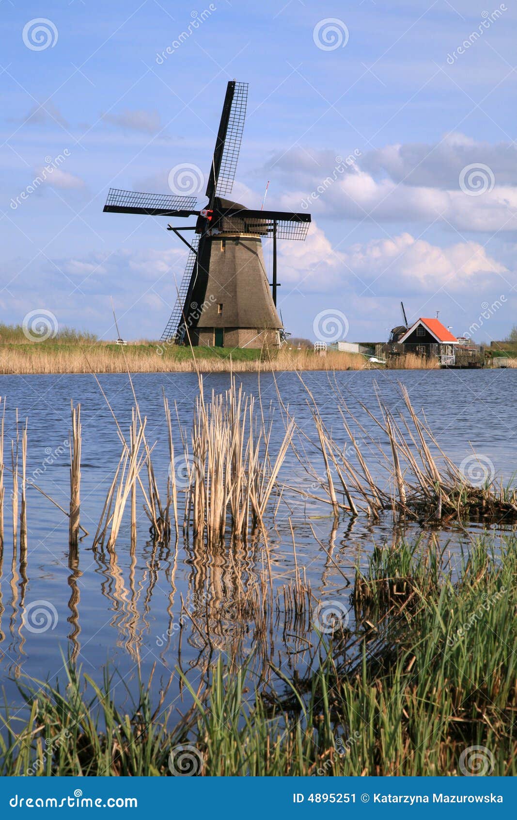 Dutch windmills stock image. Image of colors, colours - 4895251