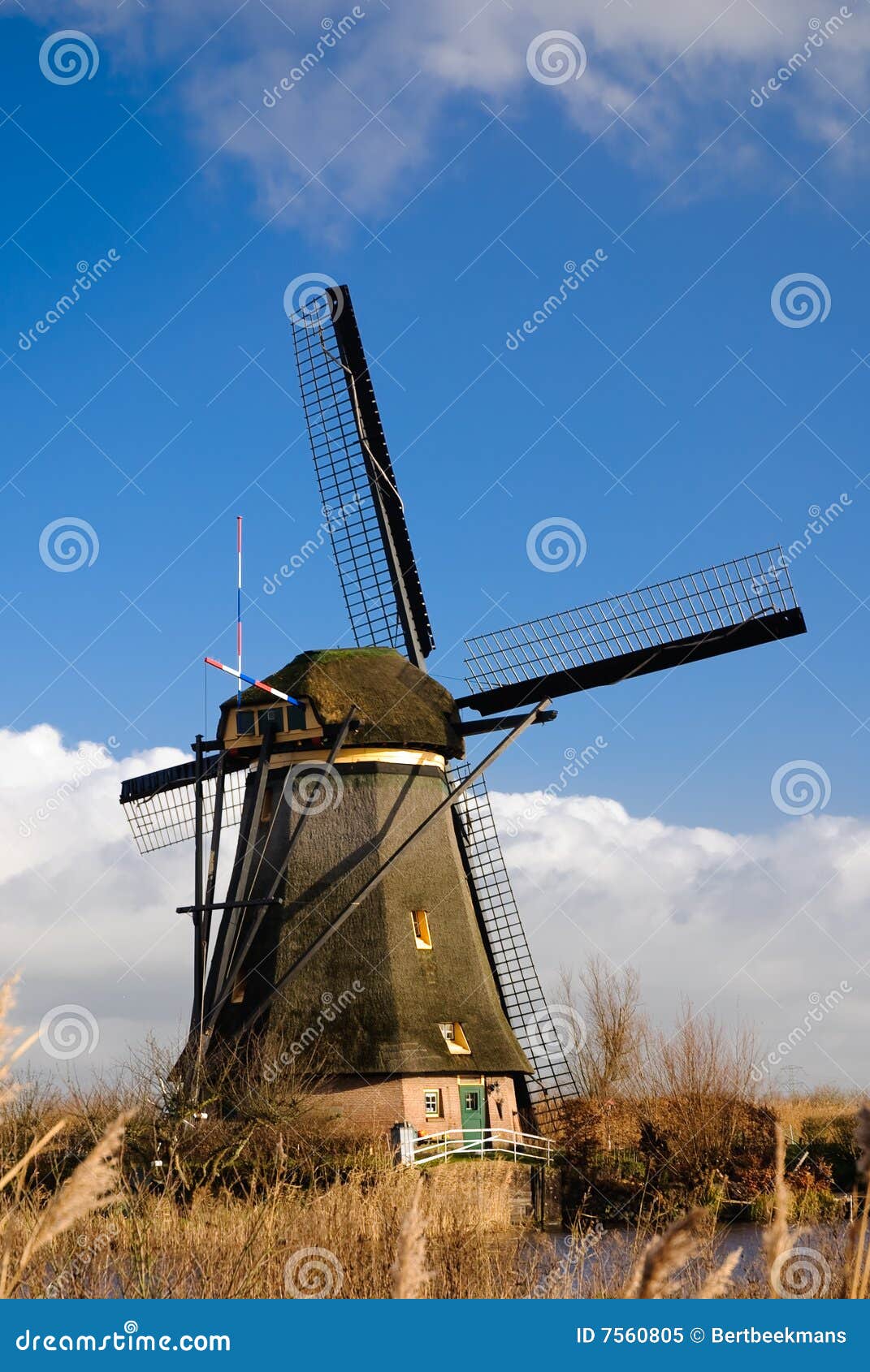 Dutch windmills stock image. Image of culture, blade, canal - 7560805