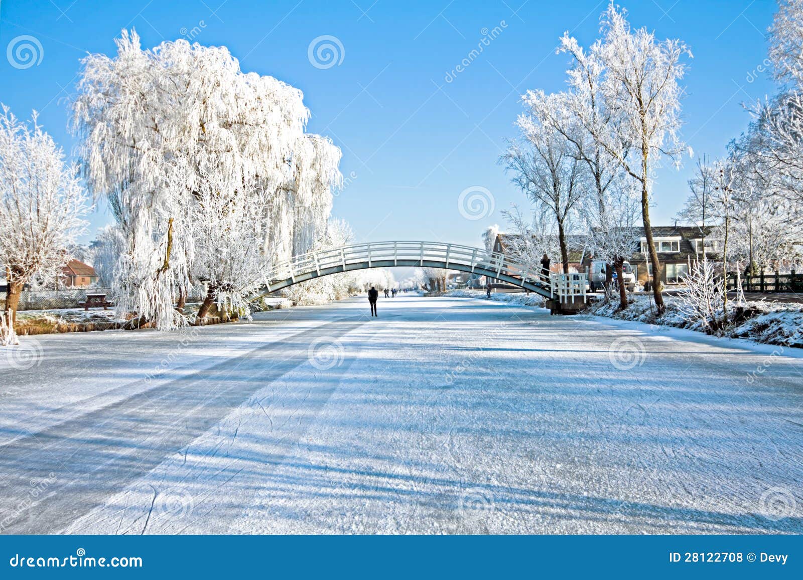Dutch Winterlandscape in Netherlands Stock Photo - Image of skating ...