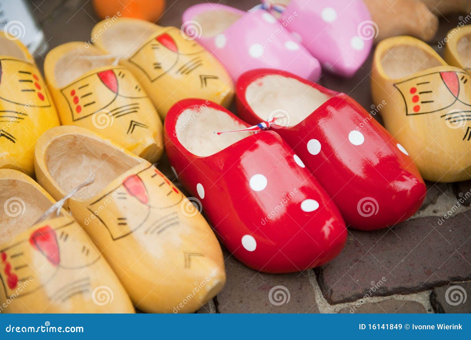 Dutch wooden clogs stock image. Image of shoes, yellow - 16141849