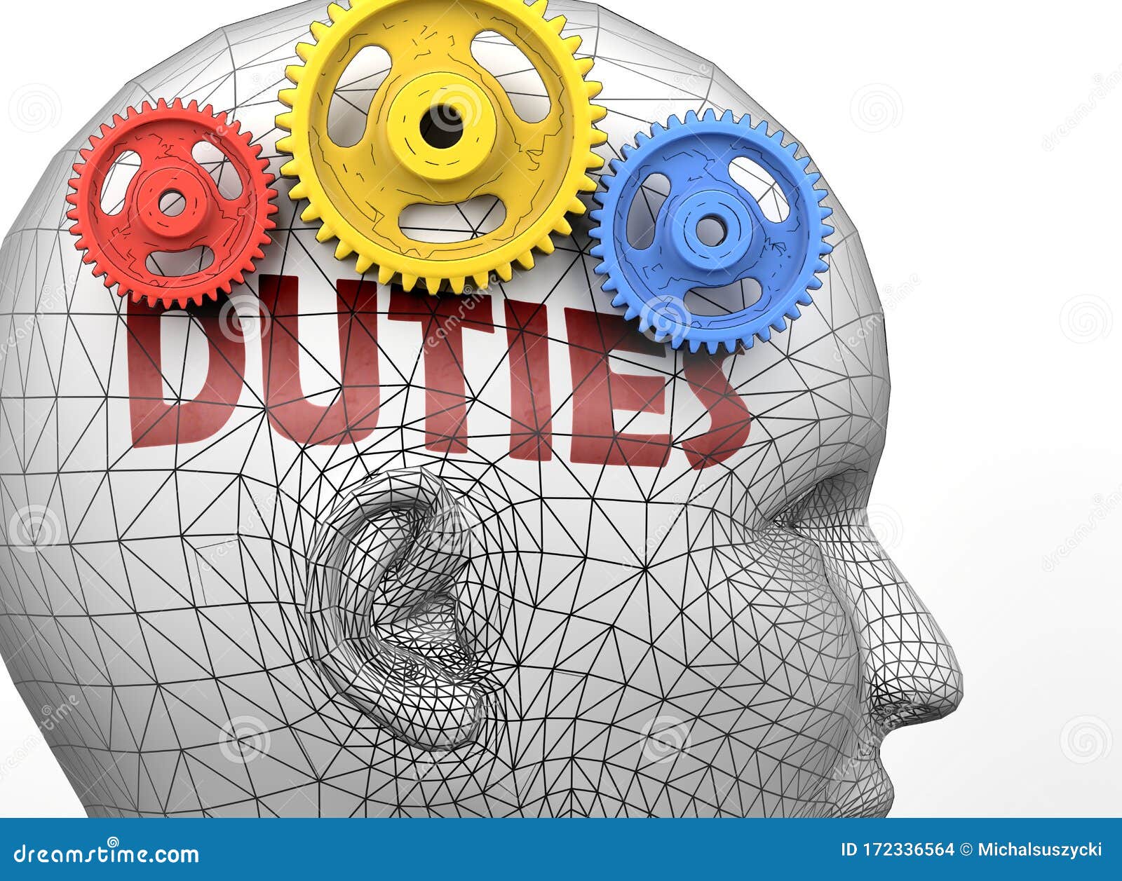 Duties and Human Mind - Pictured As Word Duties Inside a Head To ...