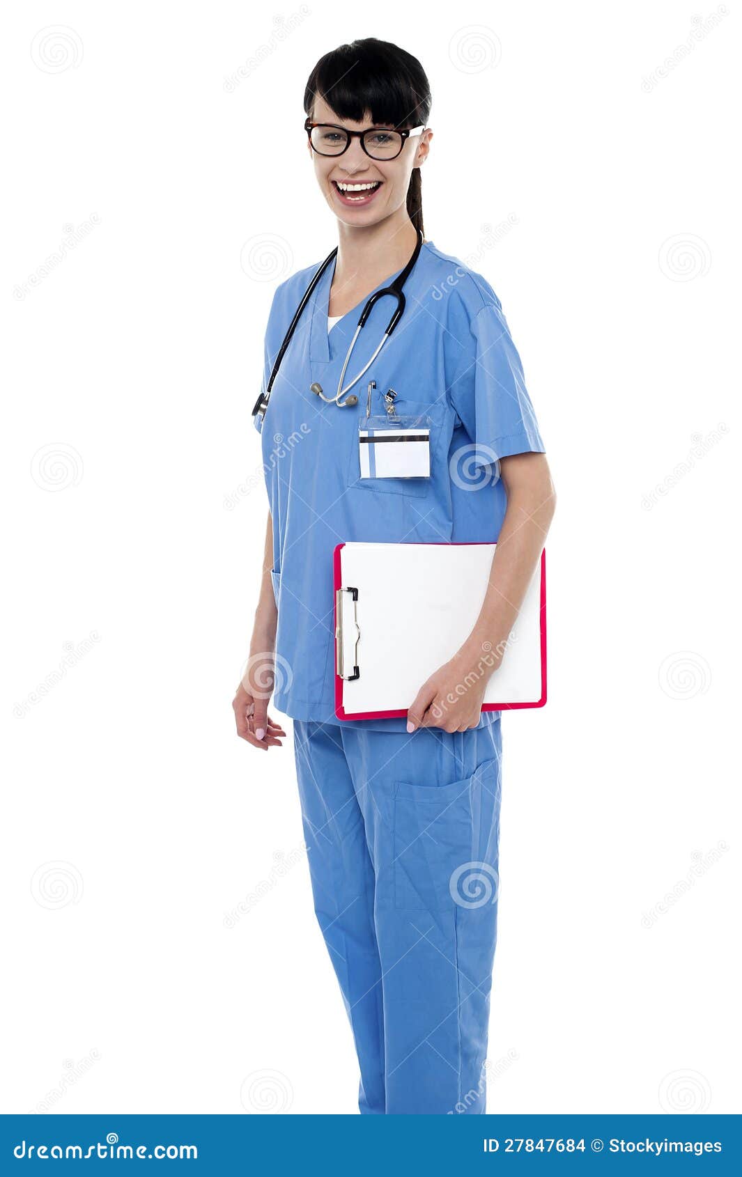 Duty Doctor Posing with Case Sheet in Hand Stock Photo - Image of ...