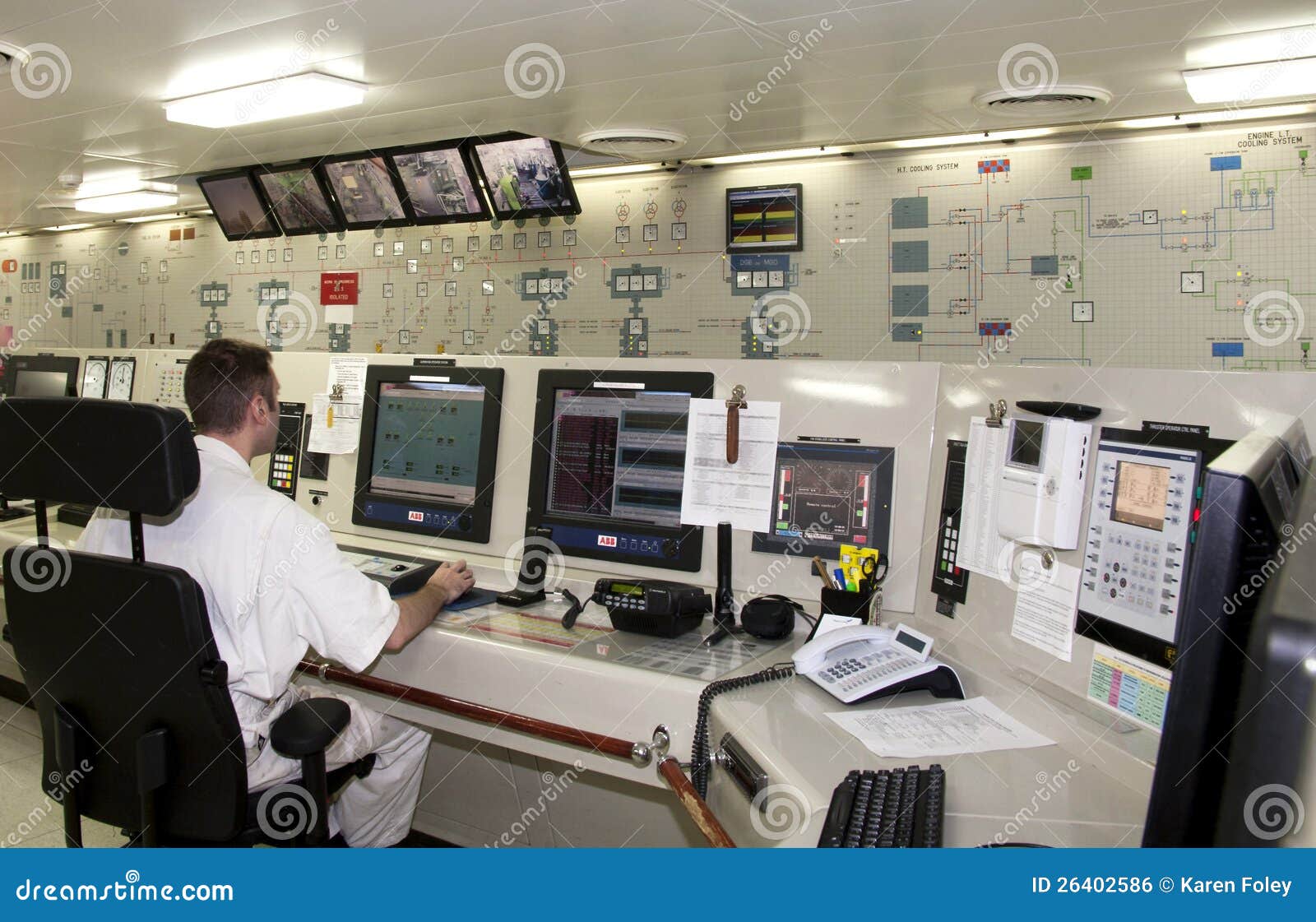 On Duty in Engine Control Room Editorial Photo - Image of controlling ...