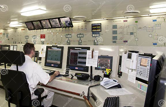 On Duty in Engine Control Room Editorial Photo - Image of controlling ...
