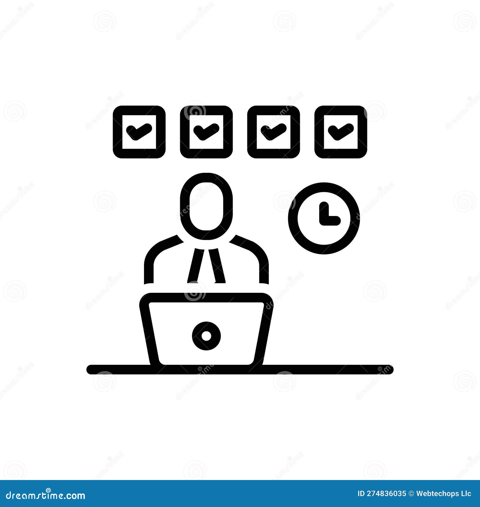 Black Line Icon for Duty, Responsibility and Office Stock Vector ...