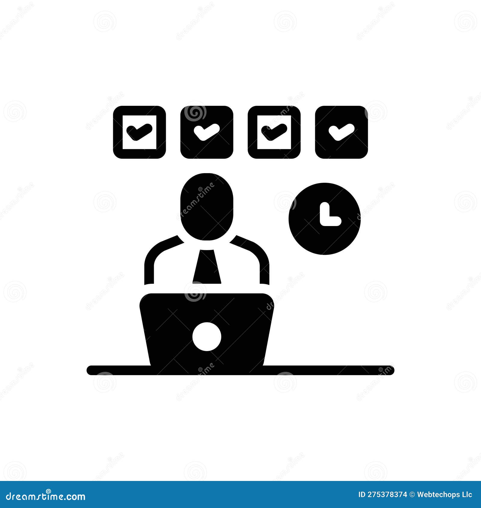 Black Solid Icon for Duty, Responsibility and Burden Stock Vector ...