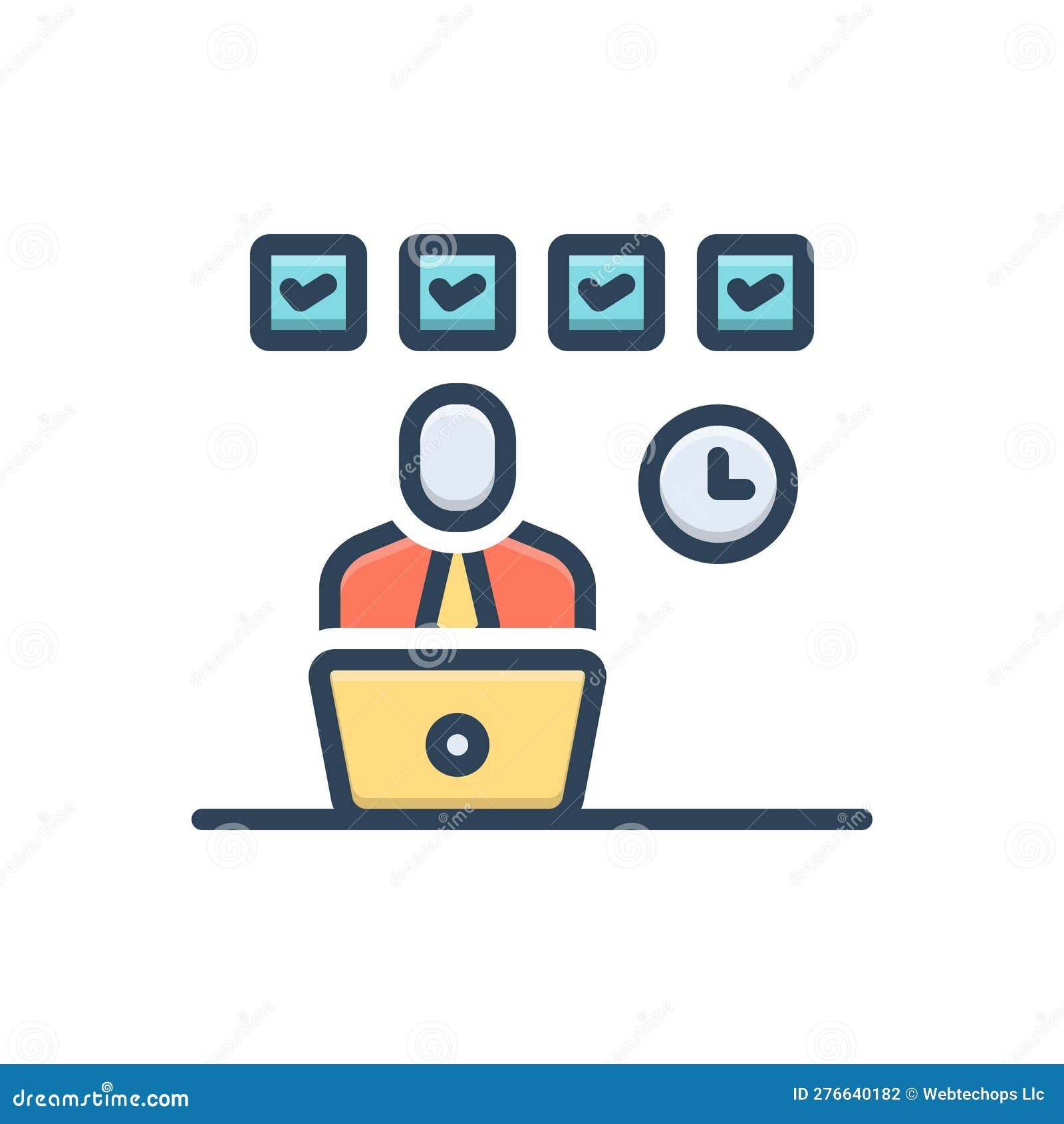 Color Illustration Icon for Duty, Responsibility and Office Stock ...