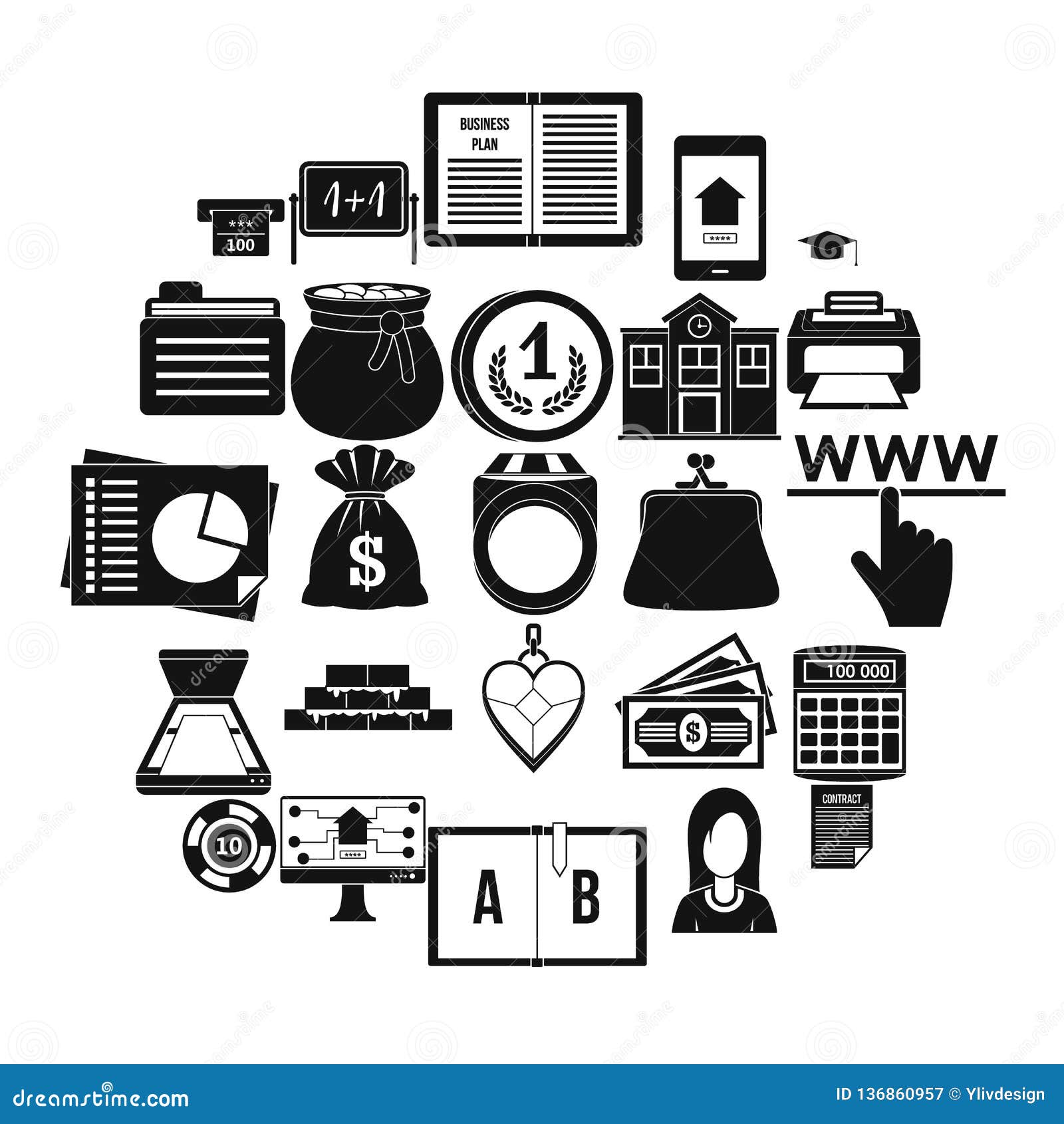 Duty Icons Set, Simple Style Stock Vector - Illustration of hand ...