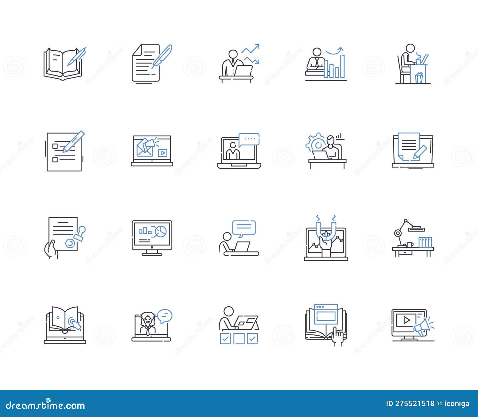 Duty Process Line Icons Collection. Responsibility, Accountability ...