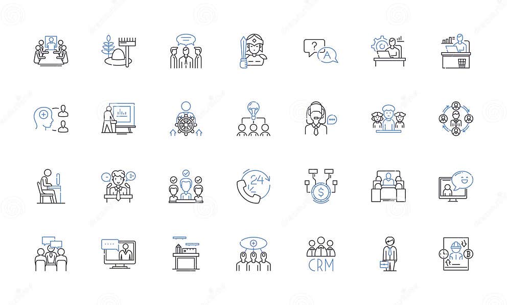 Duty Service Line Icons Collection. Responsibility, Obligation ...
