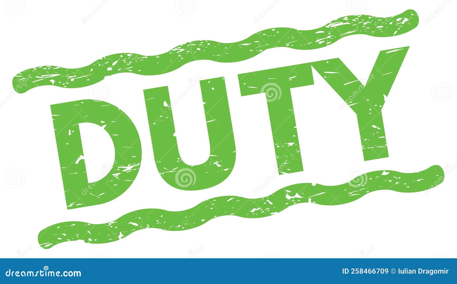 DUTY Text on Green Lines Stamp Sign Stock Illustration - Illustration ...