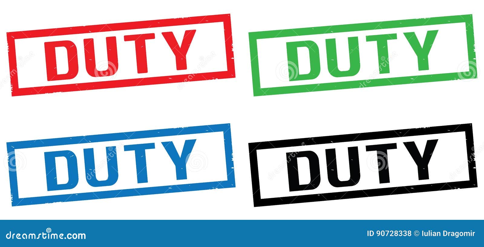 DUTY Text, on Rectangle Border Stamp Sign. Stock Illustration ...