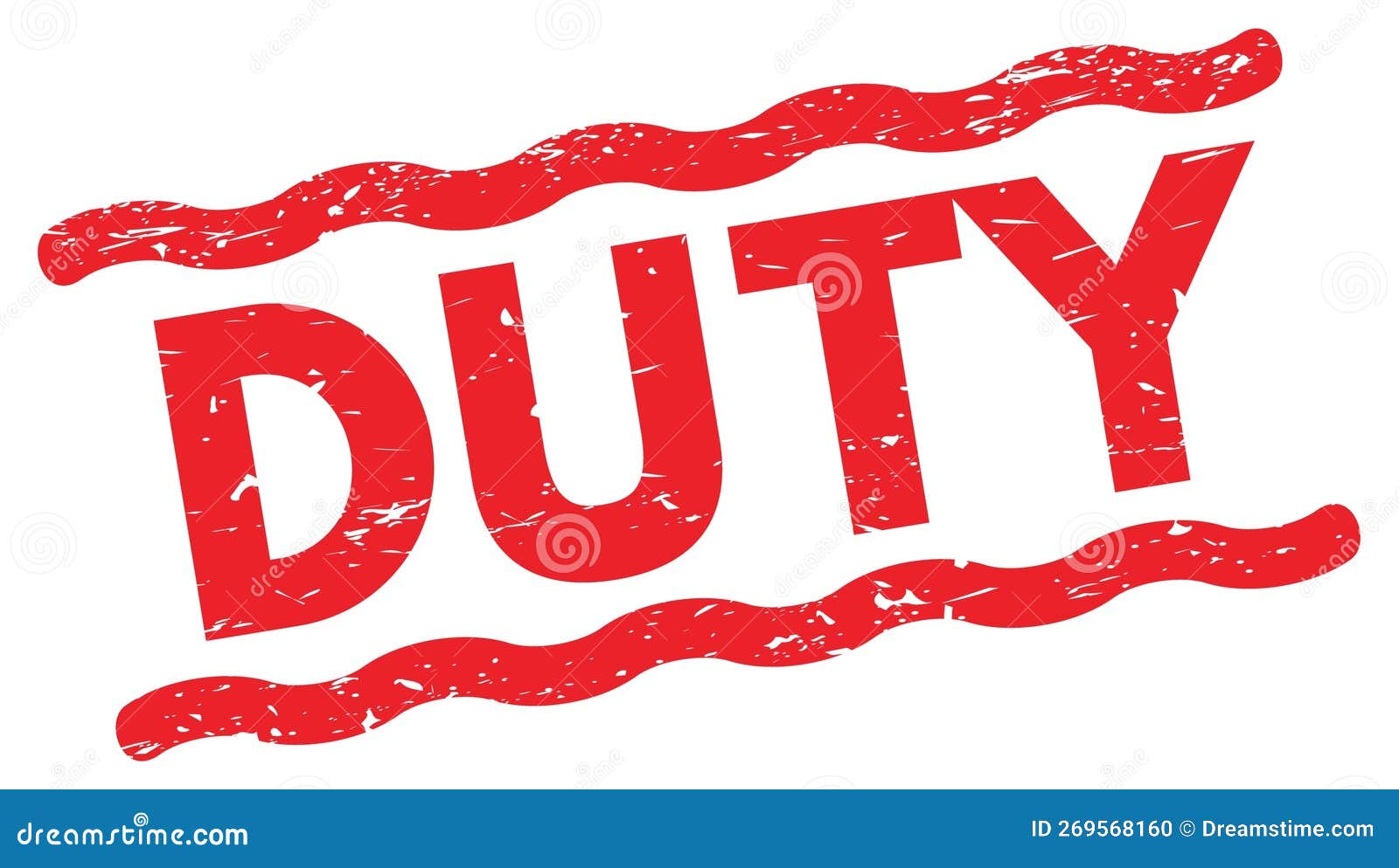 DUTY Text on Red Lines Stamp Sign Stock Illustration - Illustration of ...