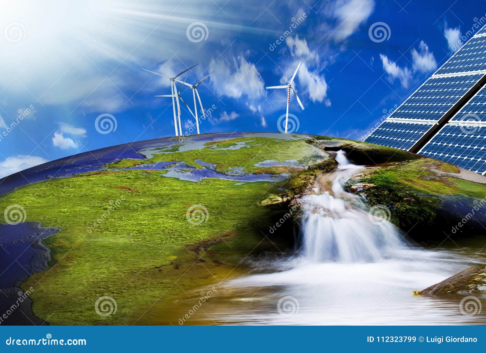 Duurzame energie en milieu stock afbeelding. Image of klimaat - 112323799