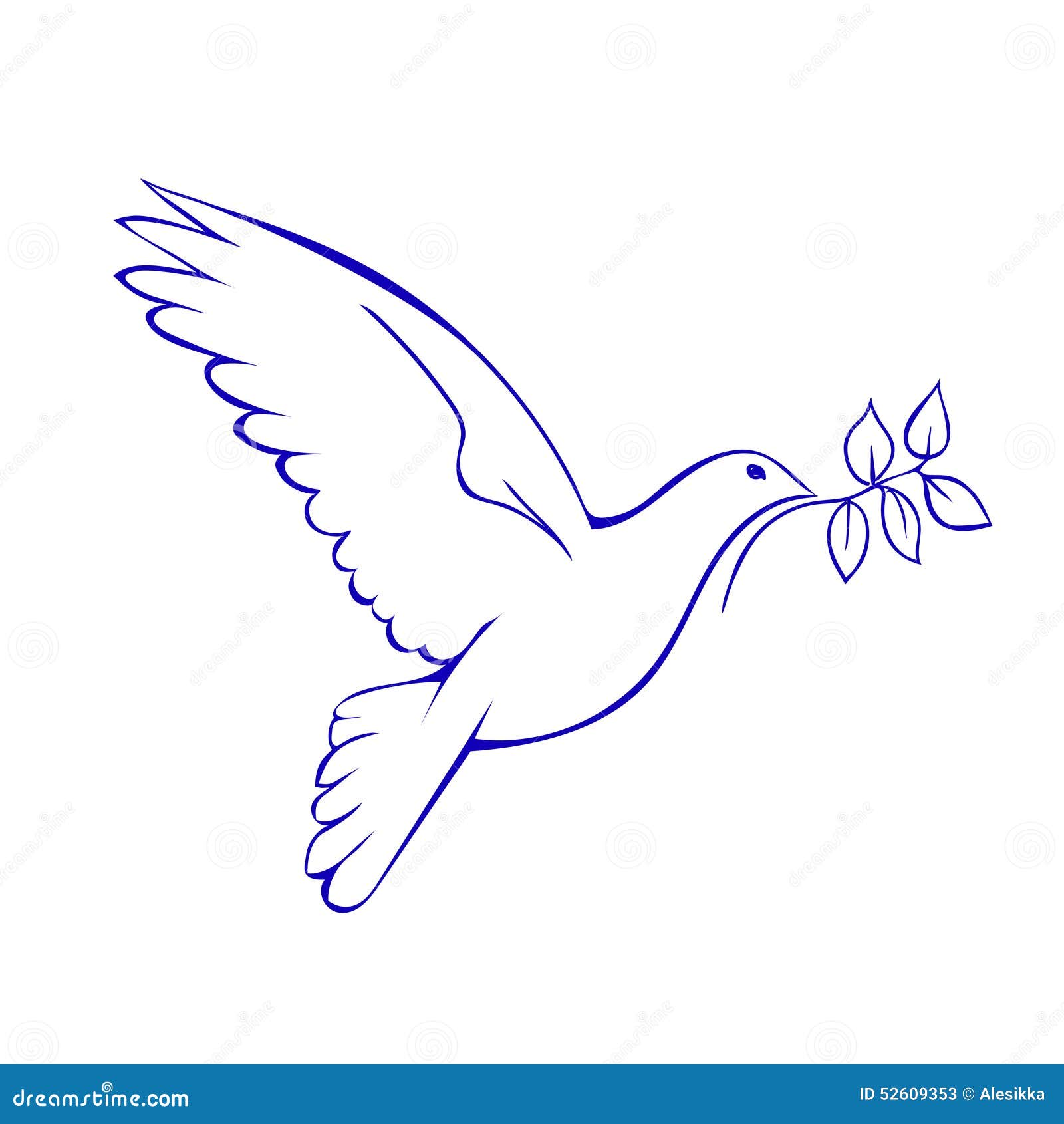 Duva Med Filialen Symbol Av Fred Vektor Illustrationer - Illustration ...