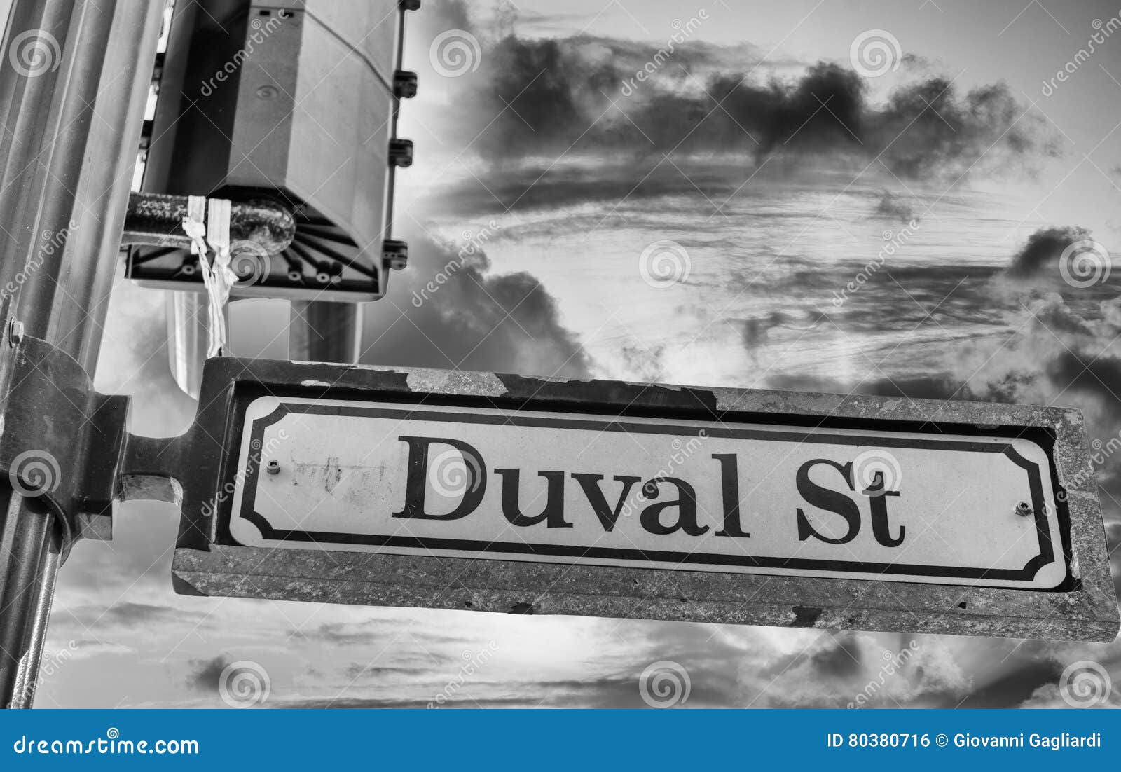 Duval Street Sign in Key West Stock Photo - Image of travel, sunset ...