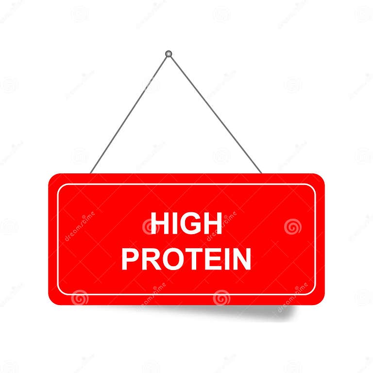 High protein tag on white stock illustration. Illustration of dinner ...