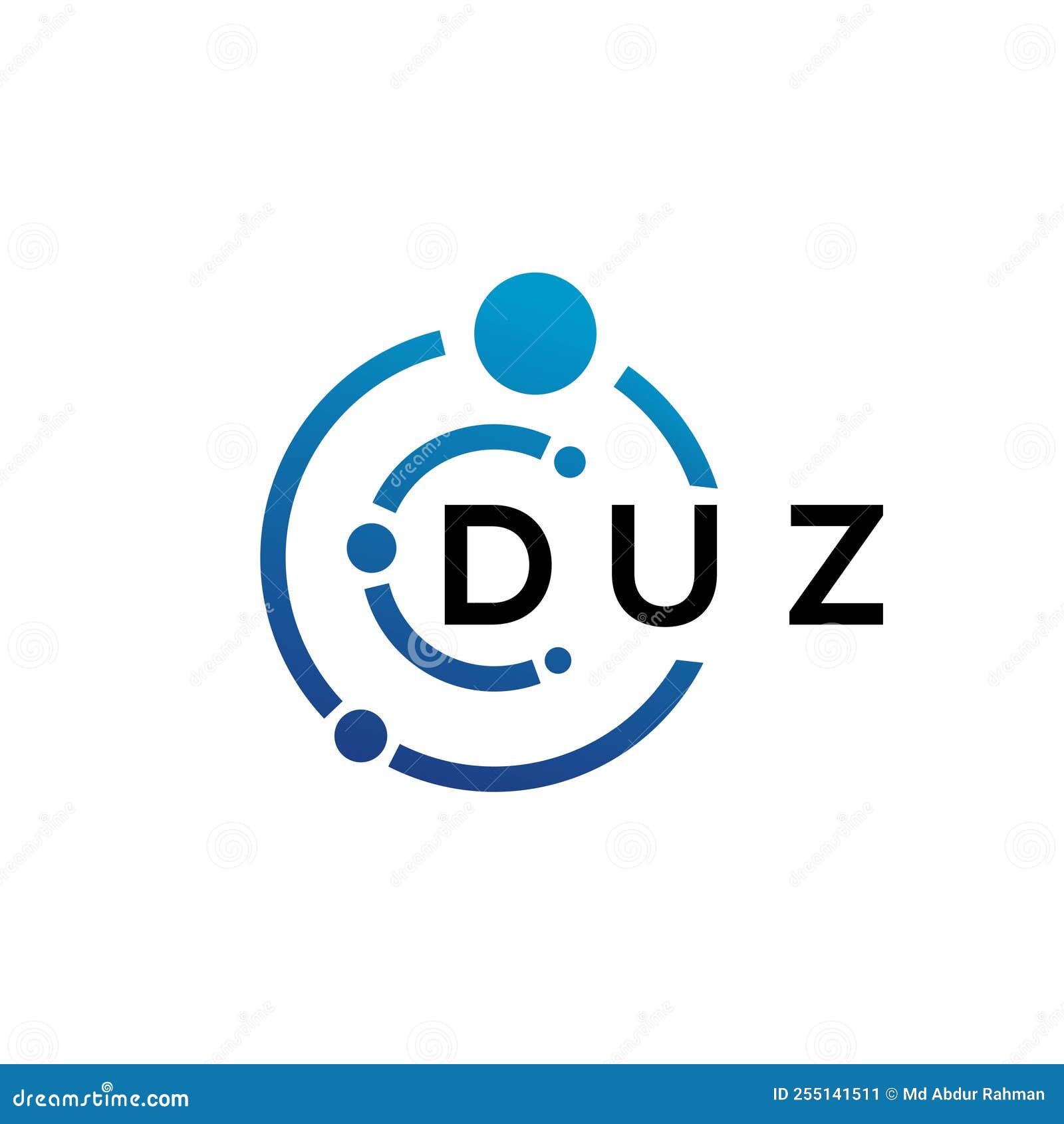 DUZ Letter Logo Design on White Background. DUZ Creative Initials ...