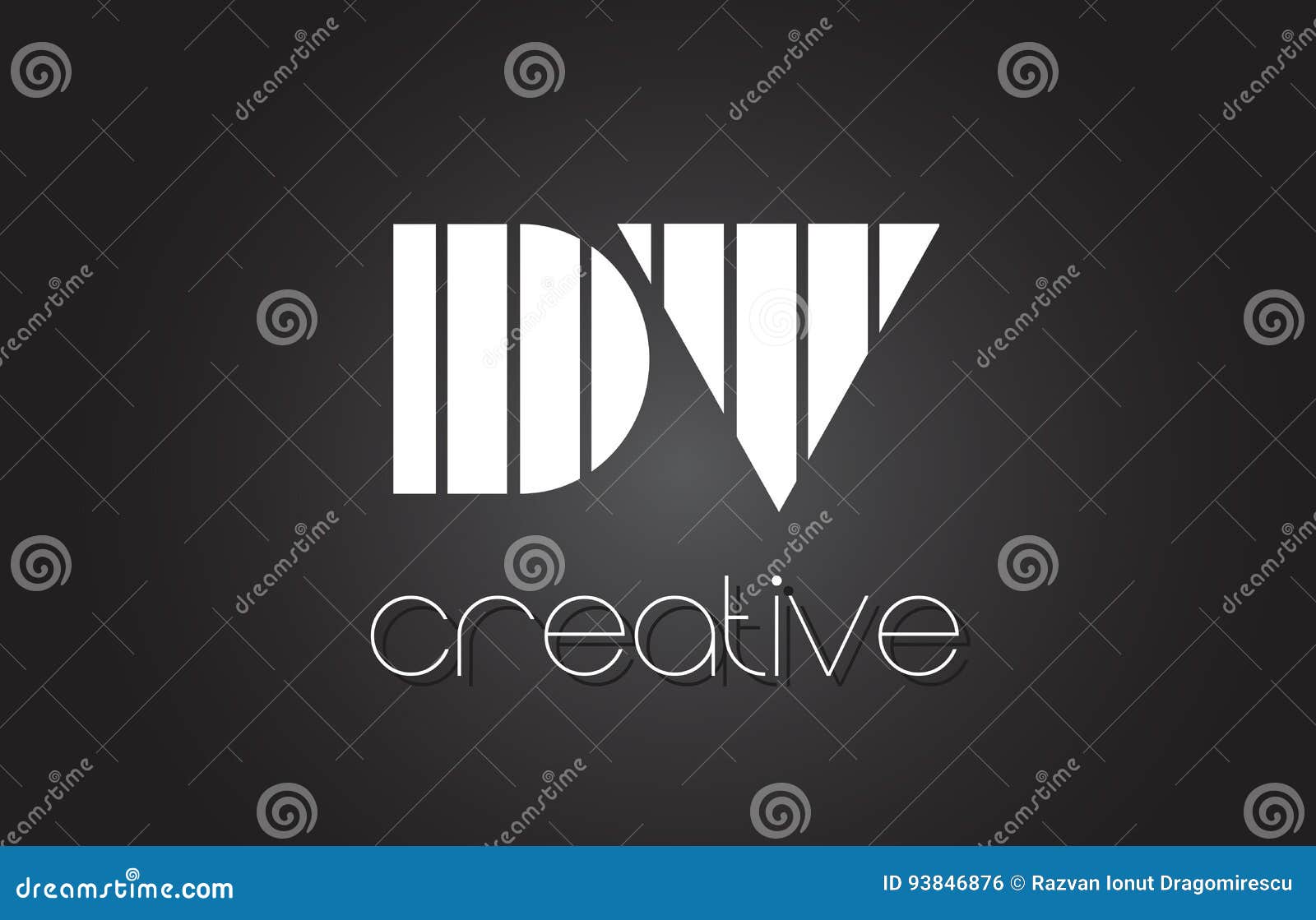 DV D V Letter Logo Design with White and Black Lines. Stock Vector ...
