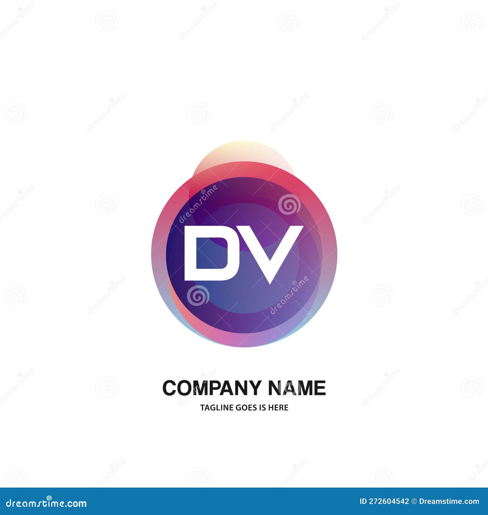 DV Initial Logo with Colorful Circle Template Vector Stock Vector ...