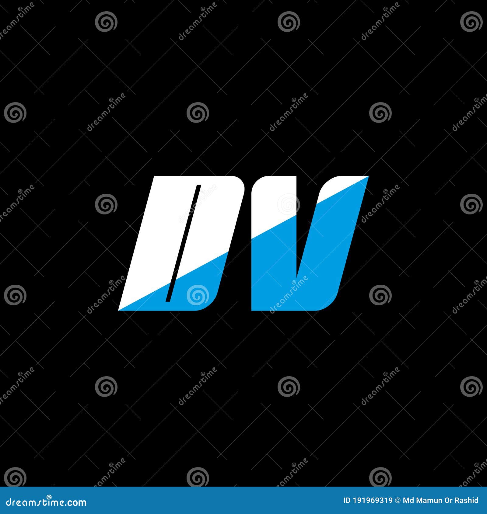 DV Letter Logo Design on Black Background. DV Creative Initials Letter ...