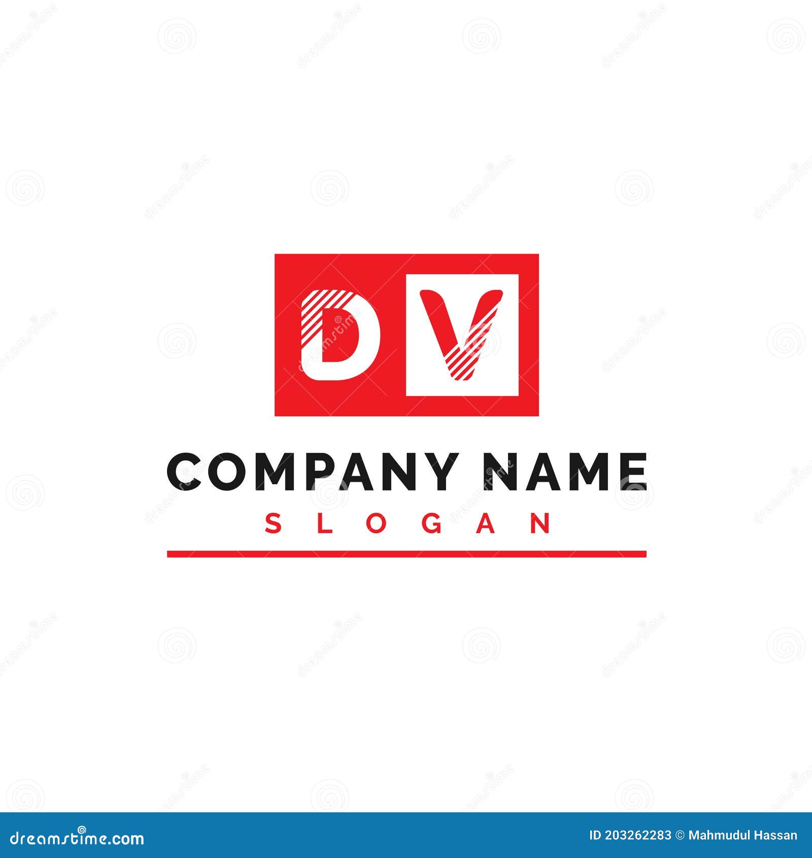 DV Logo Design. DV Letter Logo Vector Illustration - Vector Stock ...