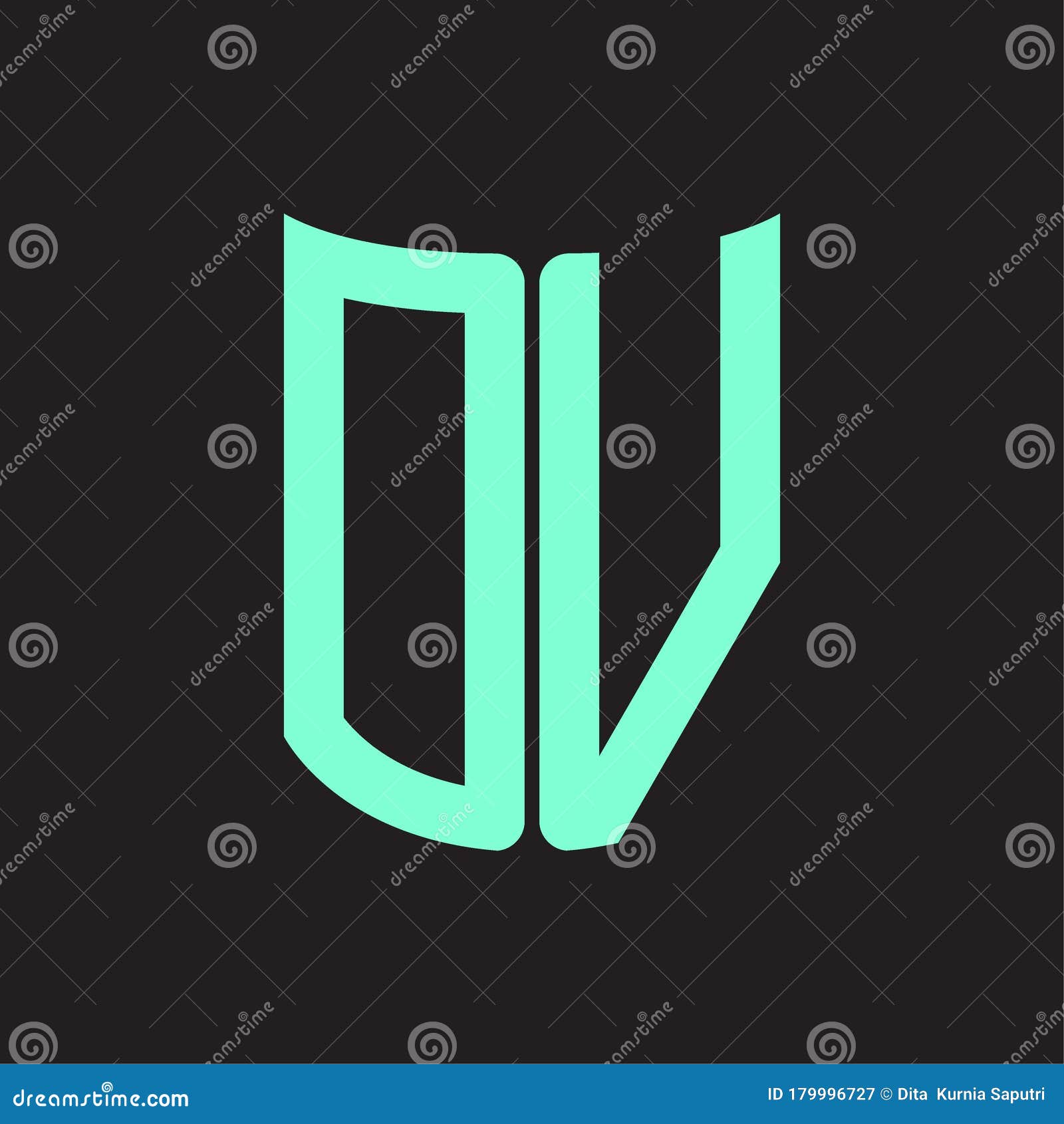 DV Logo Monogram with Ribbon Style Design Template Stock Vector ...
