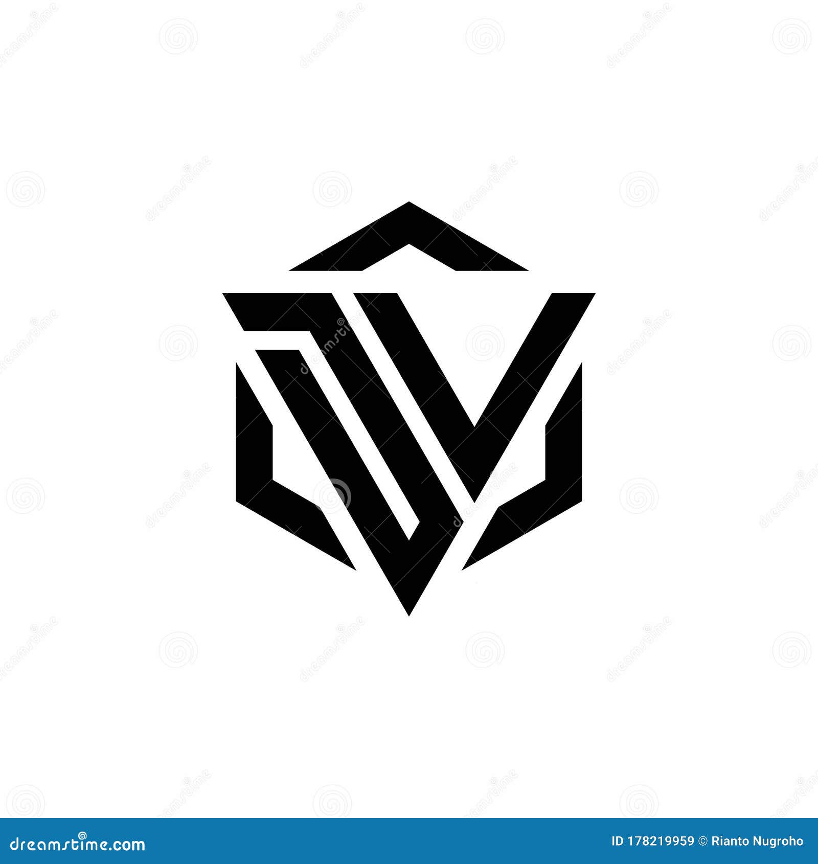 DV Logo Monogram with Triangle and Hexagon Modern Design Template Stock ...
