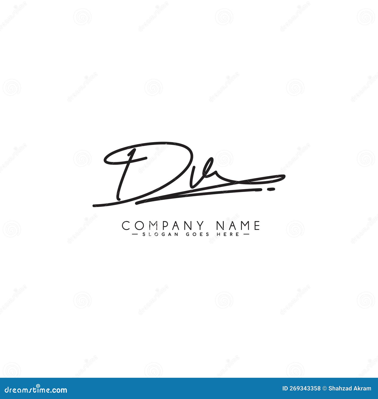 DV Simple Signature Logo - Handwritten Vector Template For D And V Logo ...