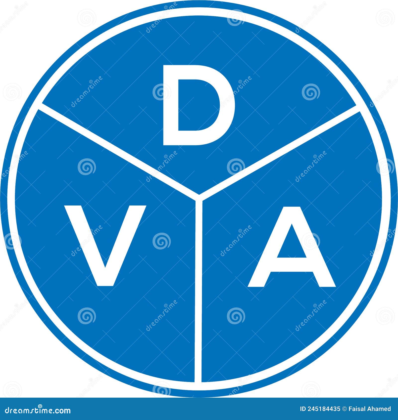DVA Letter Logo Design on White Background. DVA Creative Circle Letter ...