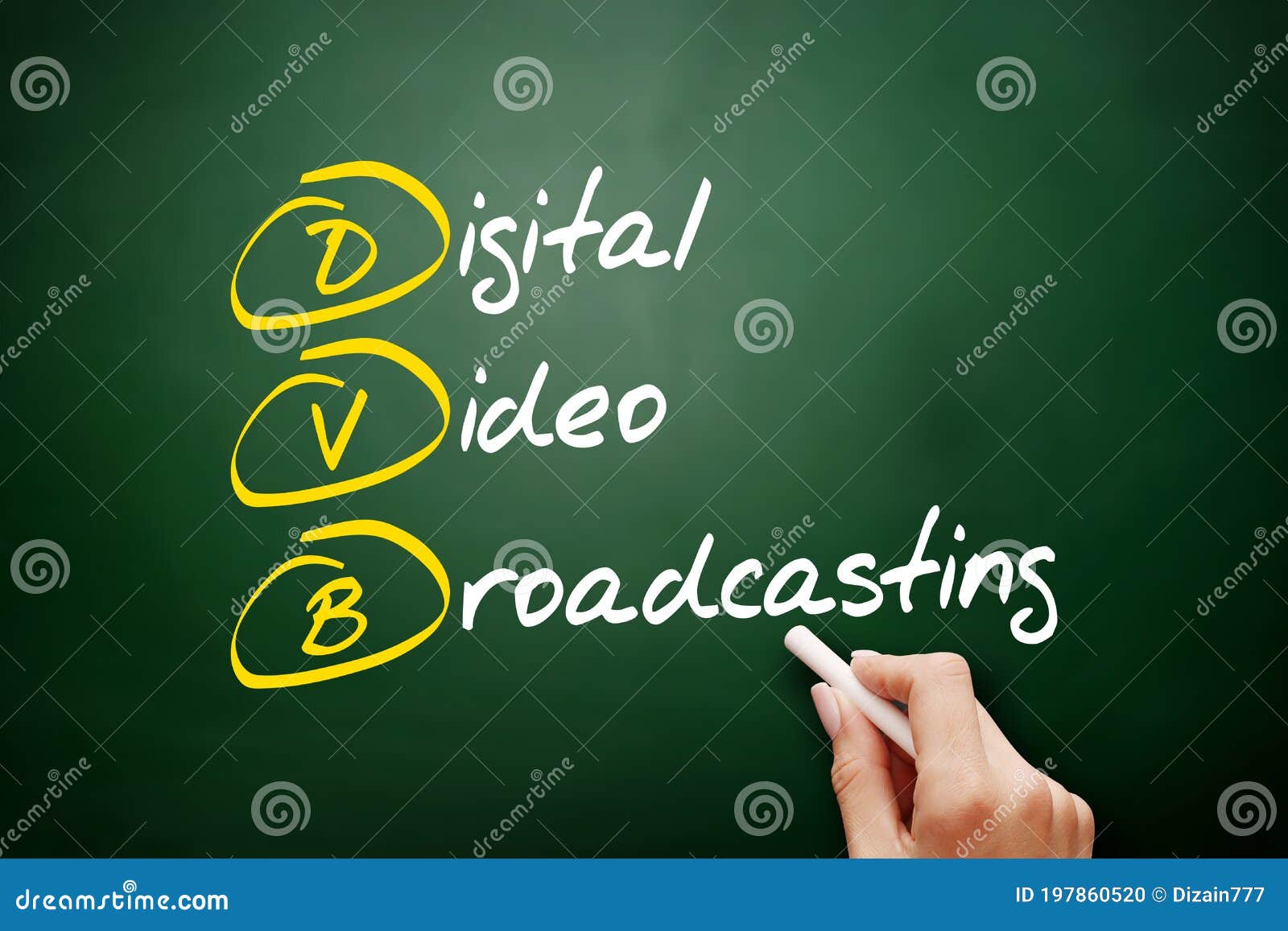 DVB - Digital Video Broadcasting Acronym Stock Photo - Image of data ...
