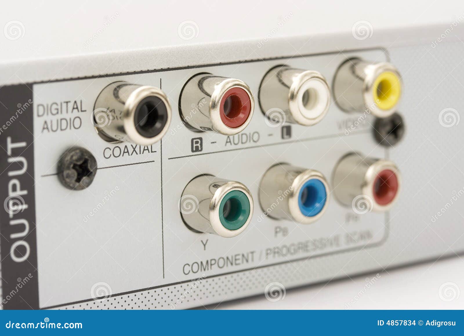 Dvd back connectors stock photo. Image of operating, entertain - 4857834