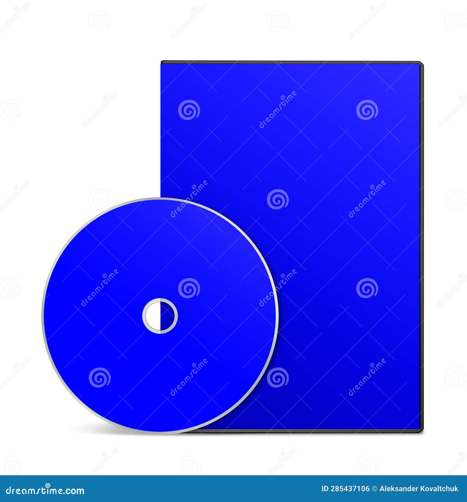 DVD Box Blank Template Blue for Presentation Layouts and Design. 3D ...